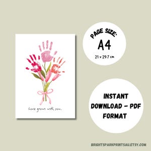 DIY Mother's Day Handprint Flower Bouquet Craft Template for Kids ...