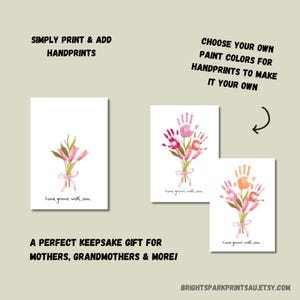 DIY Mother's Day Handprint Flower Bouquet Craft Template for Kids ...