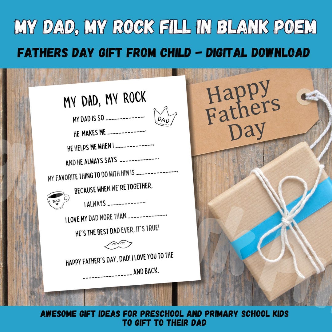 Father's Day Fill-in-the-blank Poem Activity - Father's Day Gift Ideas ...