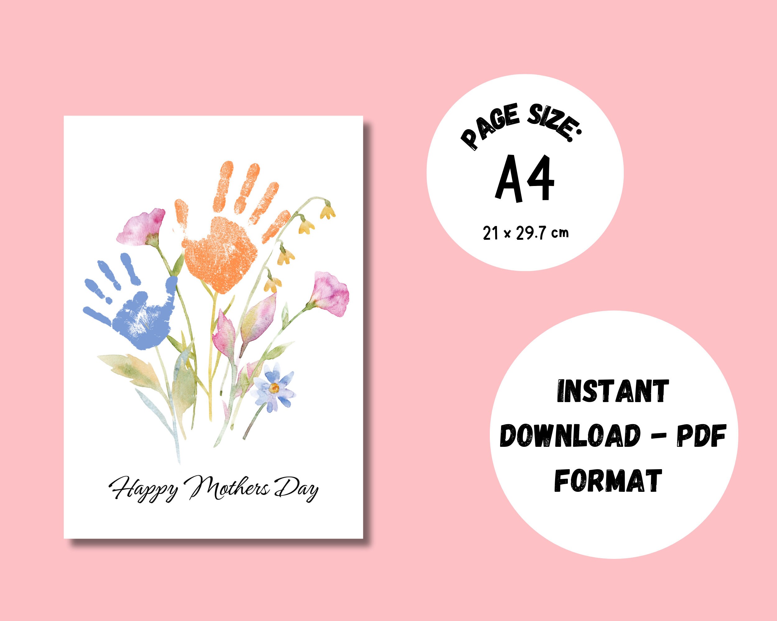 Flower Mothers Day Handprint Art Template Preschool Craft Idea for Gift ...