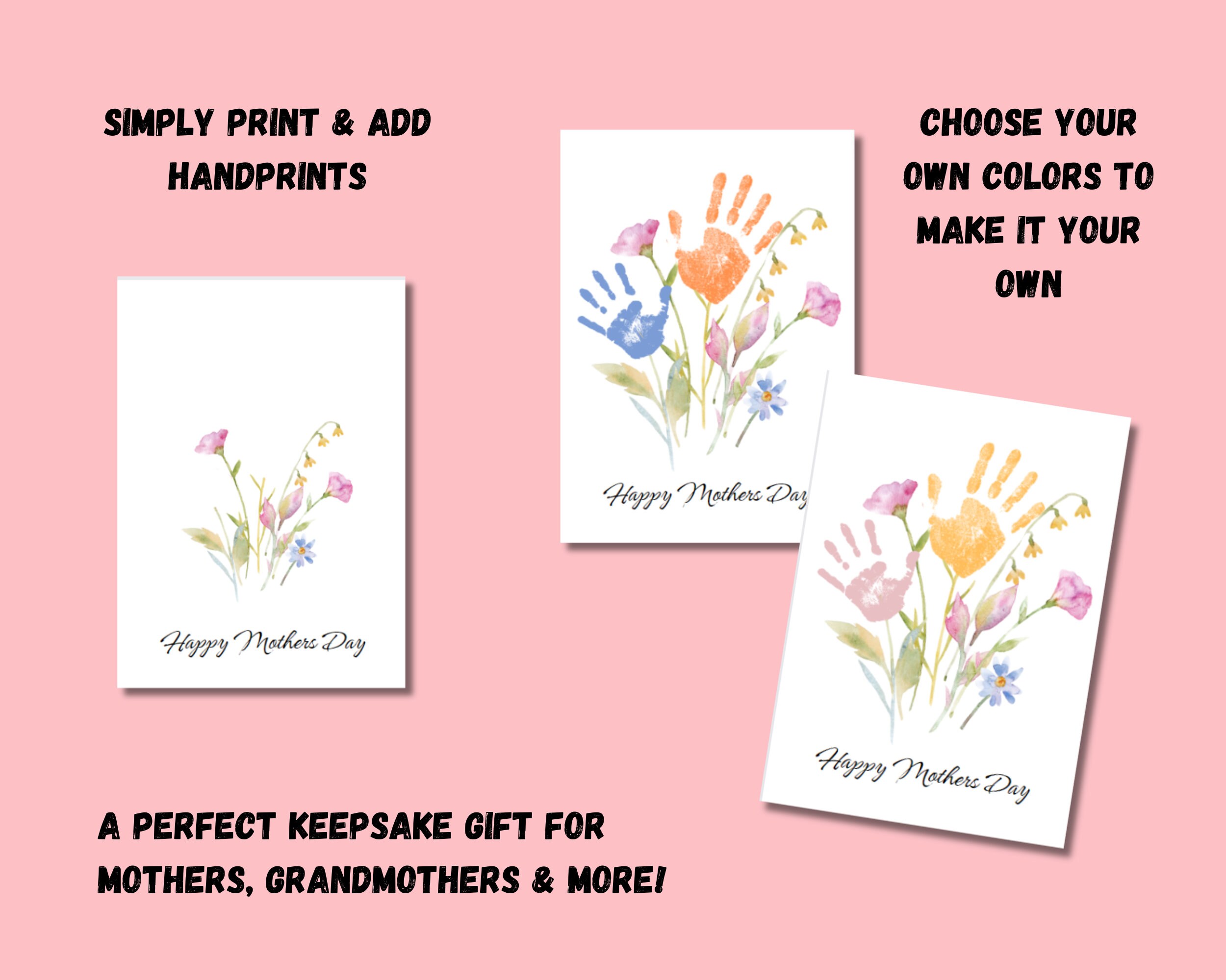 Flower Mothers Day Handprint Art Template Preschool Craft Idea for Gift ...