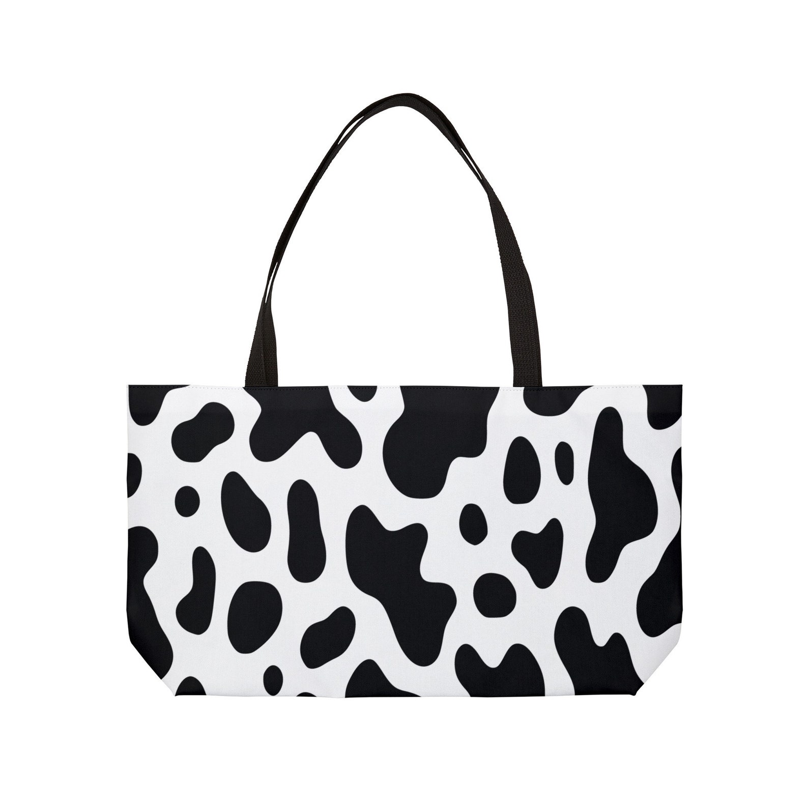 Cow Print Weekender Tote Bag, Chic Cow Patterned Weekender Travel Bag ...