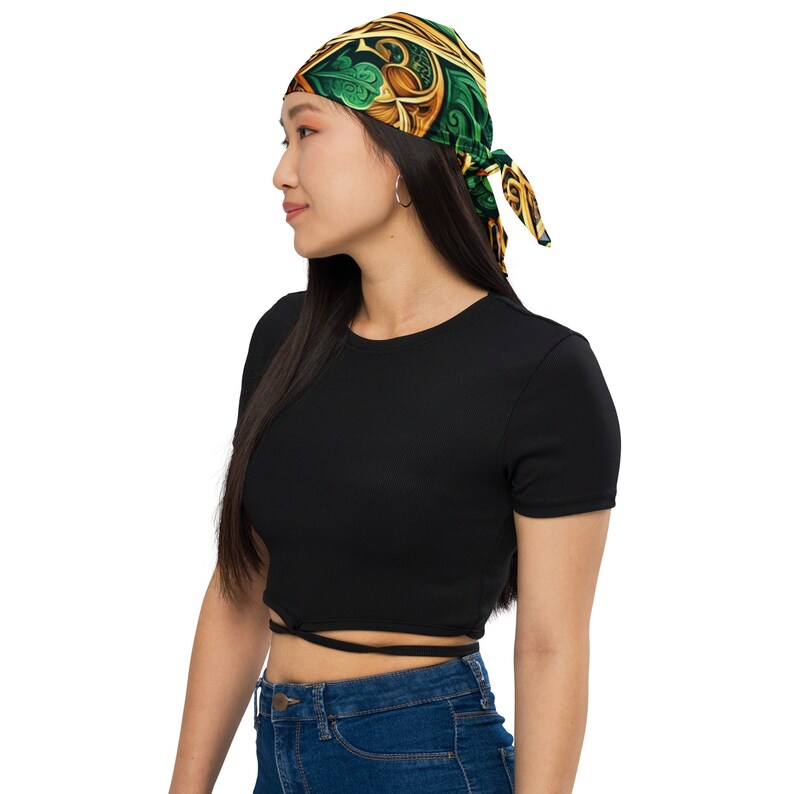 Irish Green & Gold Celtic Knot Bandana: St. Patrick's Day Accessory - Etsy