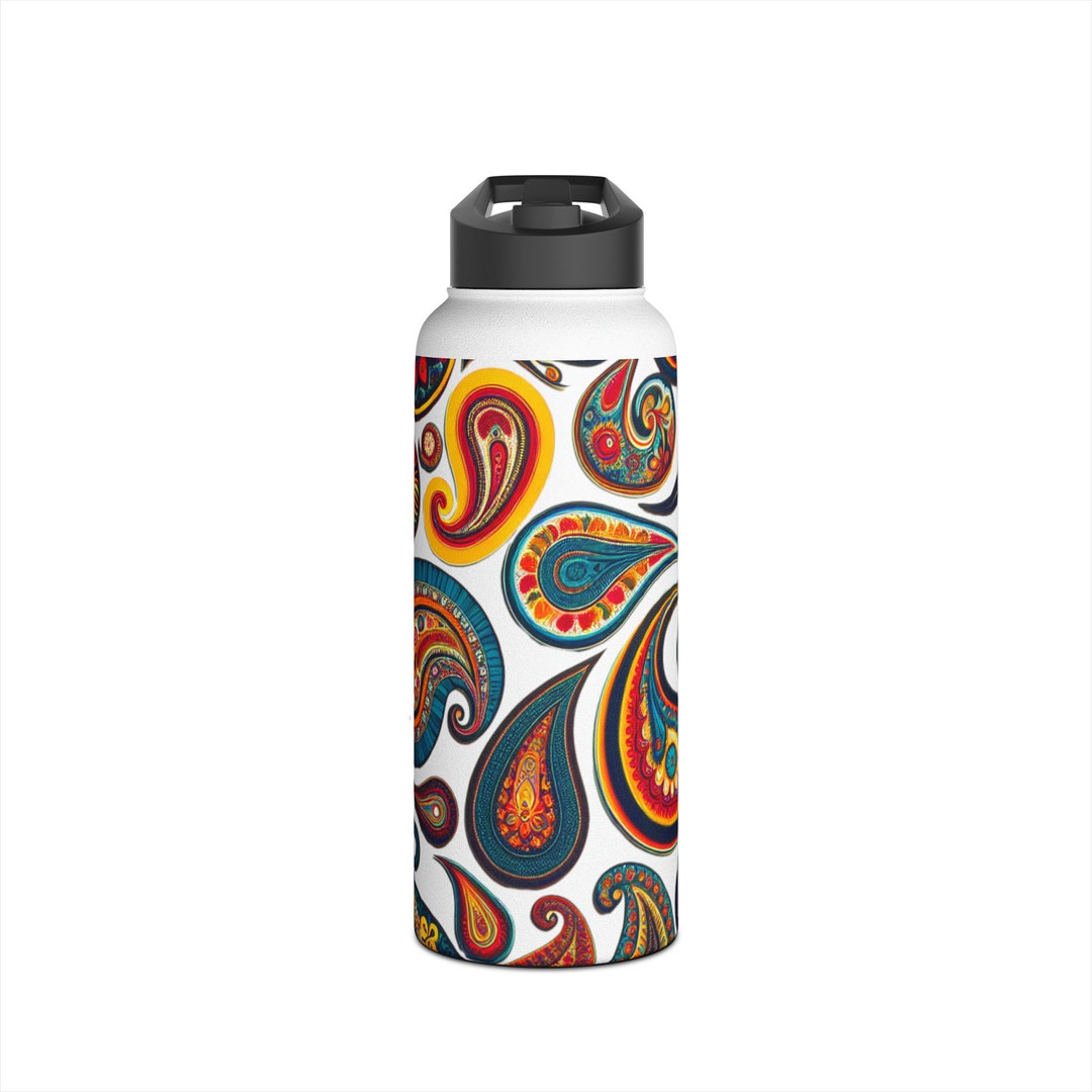 Colorful Paisley Water Bottle Boho Chic Design, Standard Lid - Etsy
