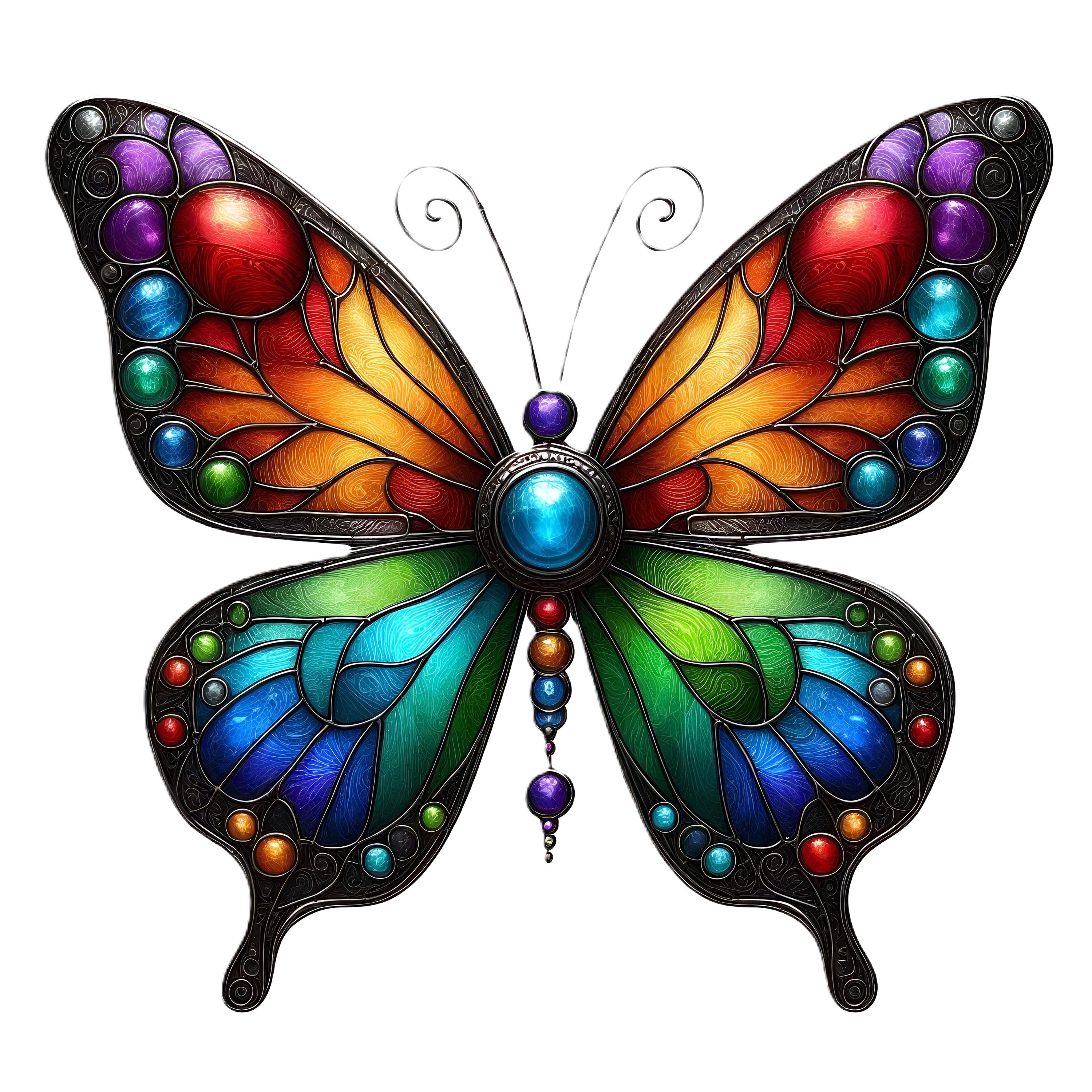 Chakra Butterfly Brooch Digital Art Vibrant Healing Colors - Etsy