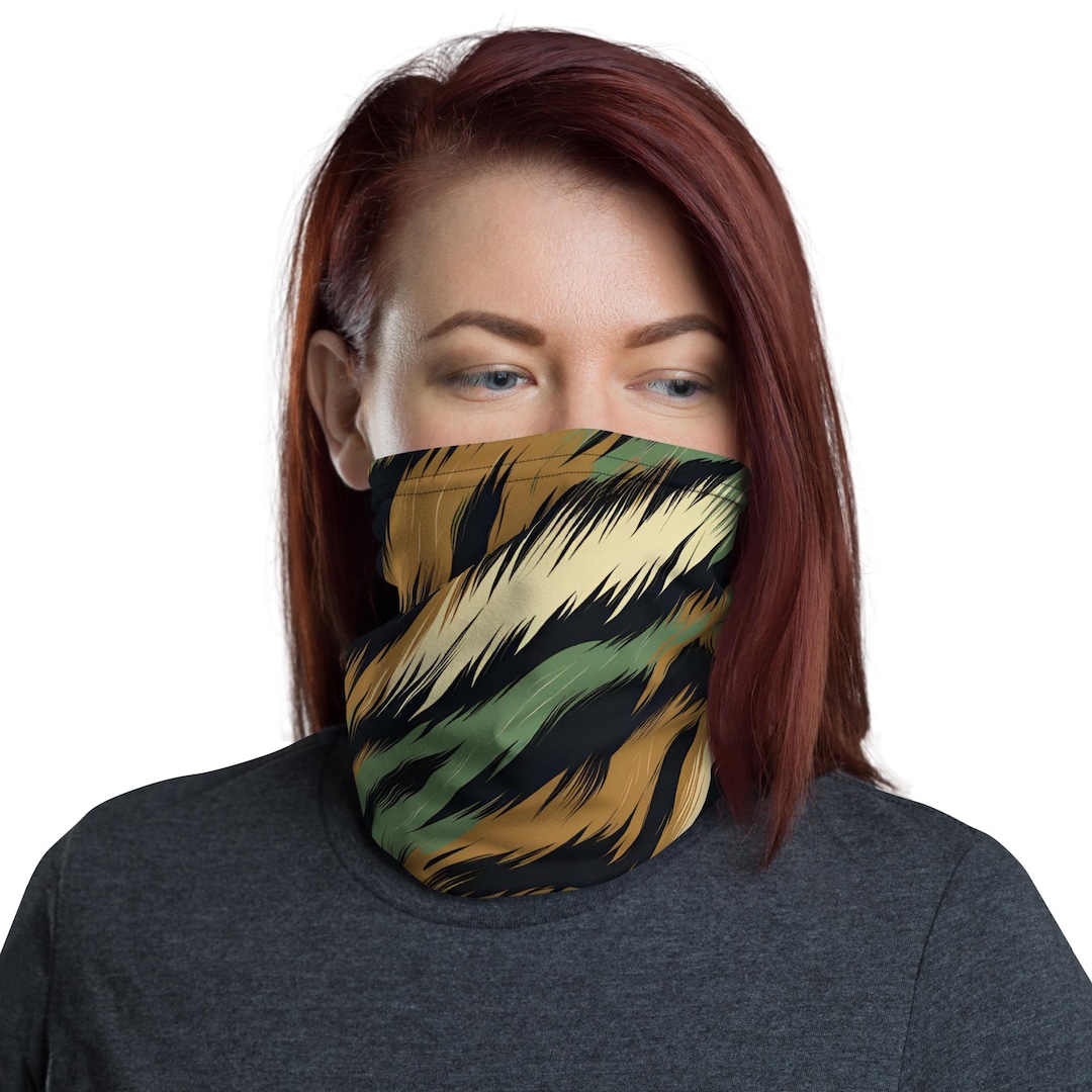 Tiger Stripe Camo Neck Gaiter Outdoor Tiger Camo Face Cover Tiger ...