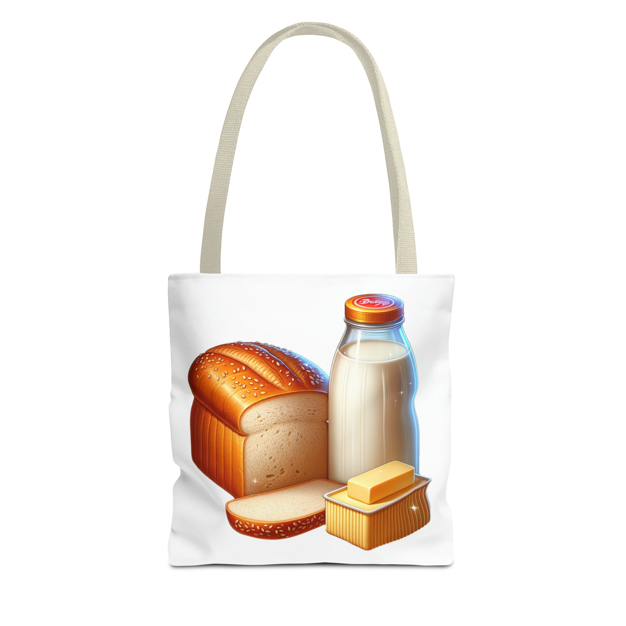 Grocery Food Shopping Tote Bread, Butter, Milk Eco-friendly Carry-all ...