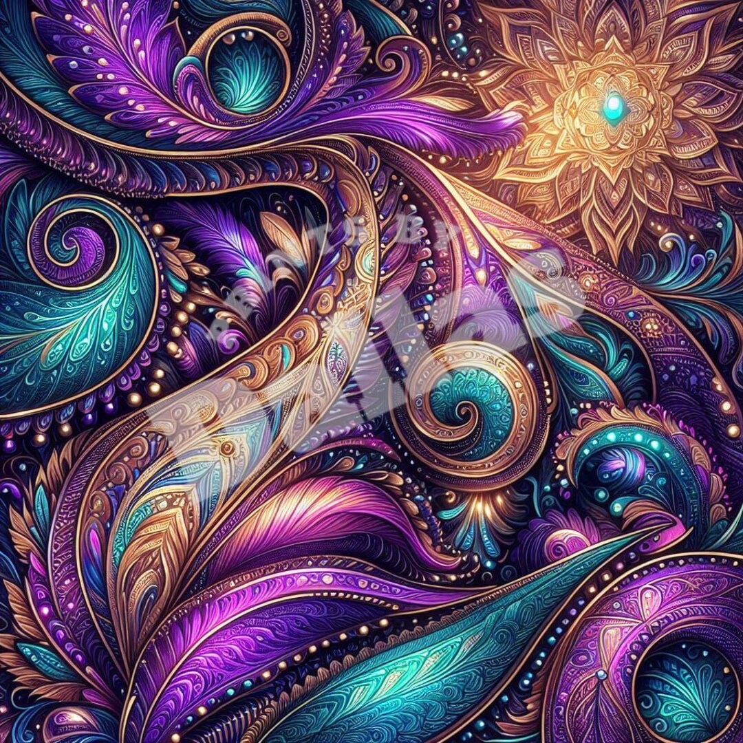 Vibrant Paisley Dreamscape, Seamless Kaleidoscope, Cosmic Harmony ...