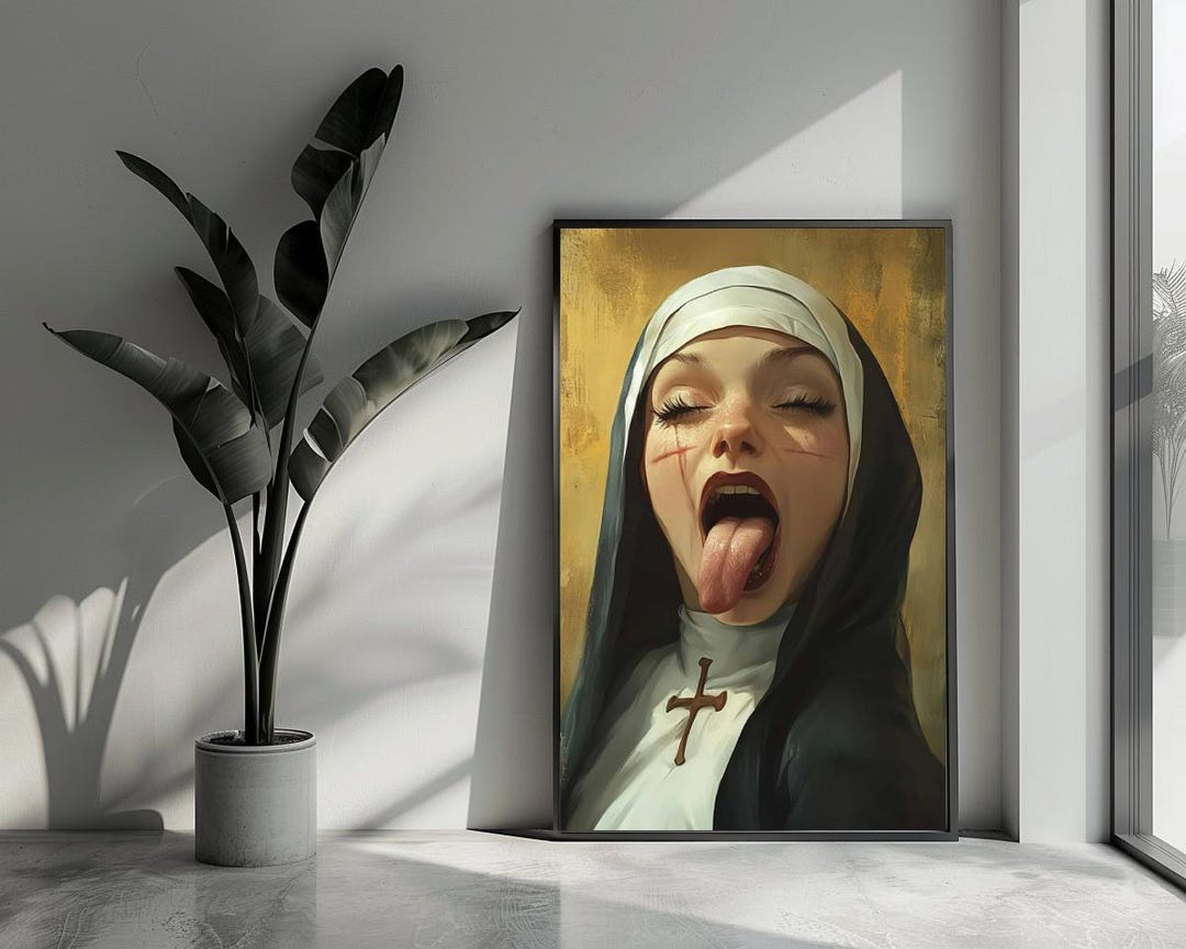 Nun Poster Cross Poster Scar Poster Halloween Poster Gothic Poster Wall ...