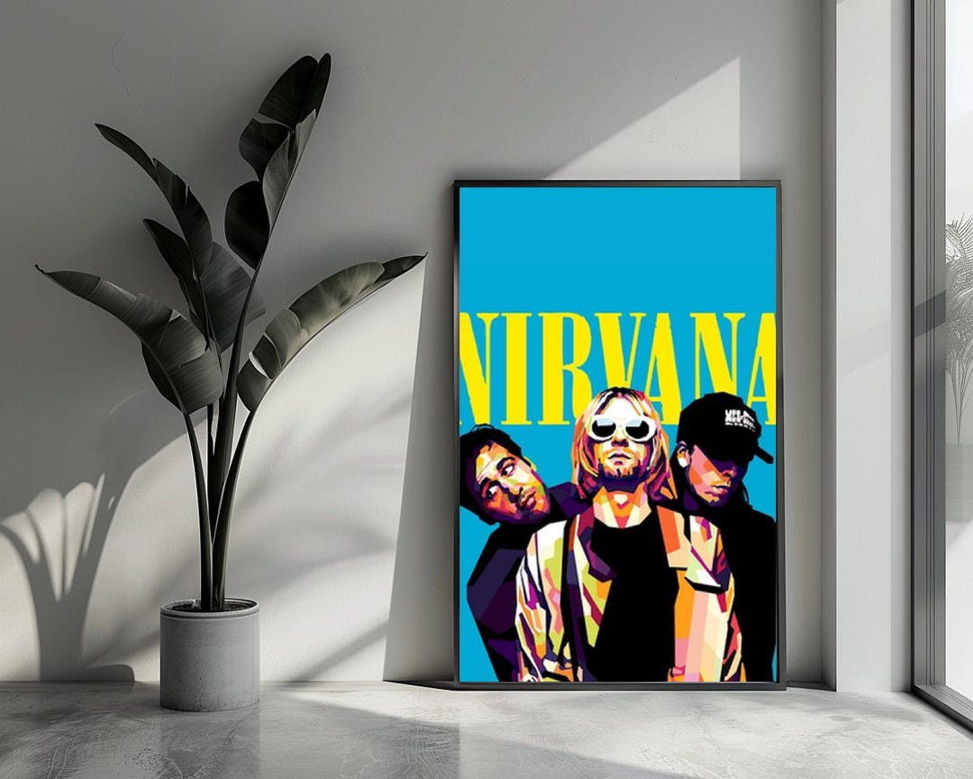 Nirvana Poster Band Poster Kurt Cobain Poster Rock Poster Music Poster ...