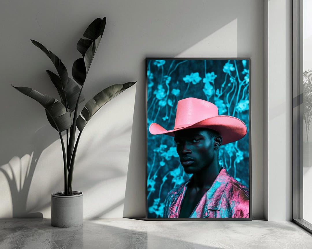Man Poster | Cowboy Hat Poster | Fashion Poster | Photography Poster ...