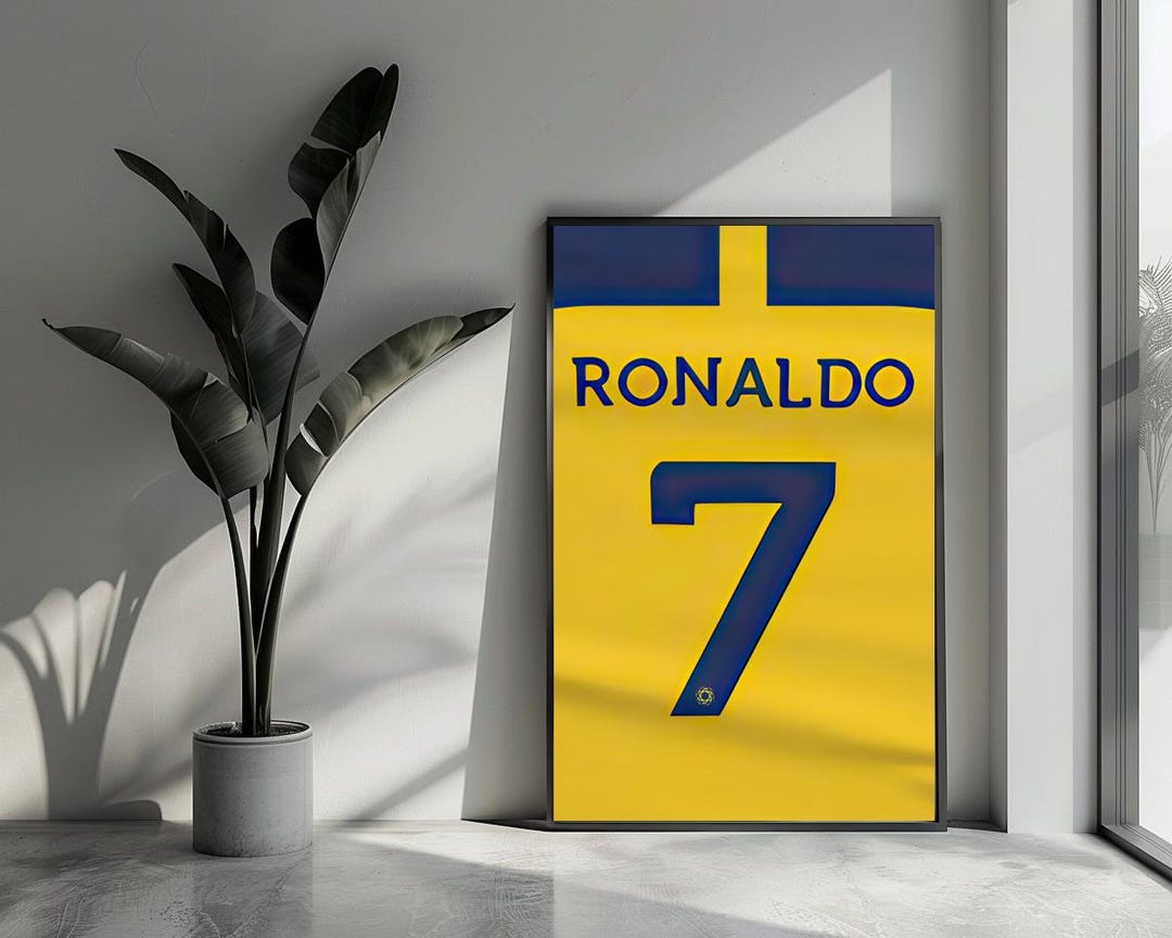 Cristiano Ronaldo Poster Shirt Number Poster CR7 Poster Football Poster ...