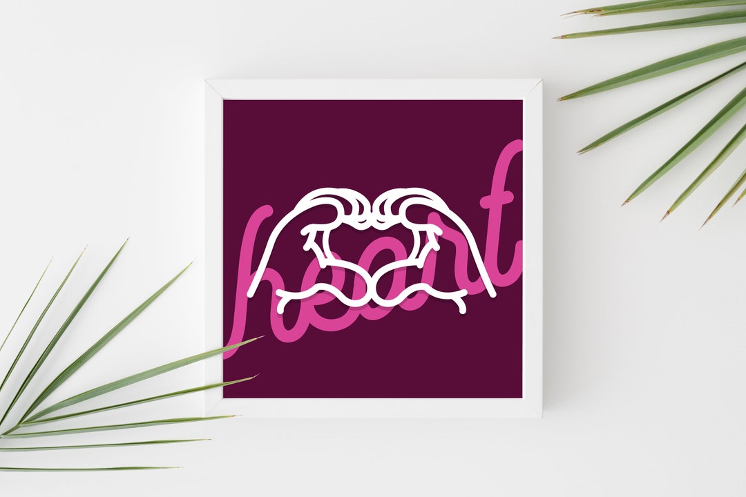 ASL American Sign Language heart love Hand Sign and Text. Fine Art ...