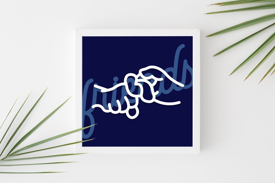 ASL American Sign Language friends Hand Sign and Text. Fine Art Print ...