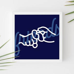 ASL American Sign Language friends Hand Sign and Text. Fine Art Print ...