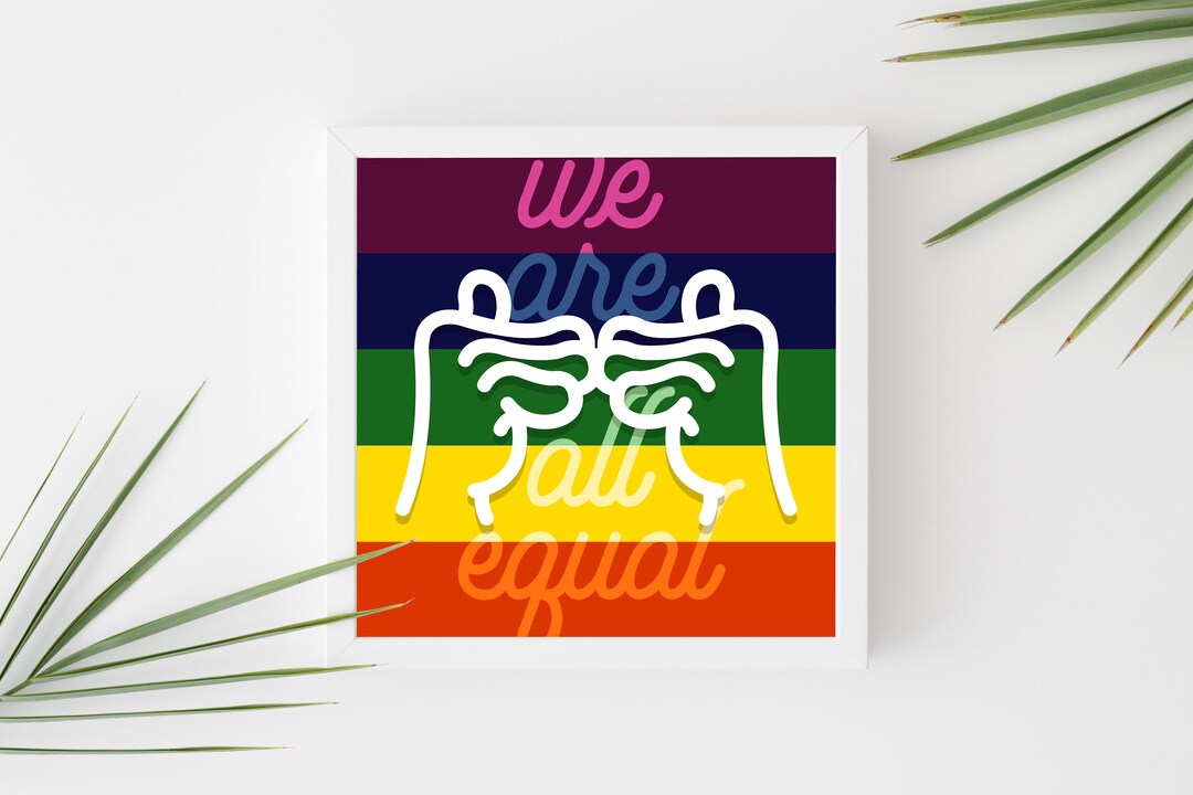 ASL American Sign Language equal Hand Sign and Text. Fine Art Print ...