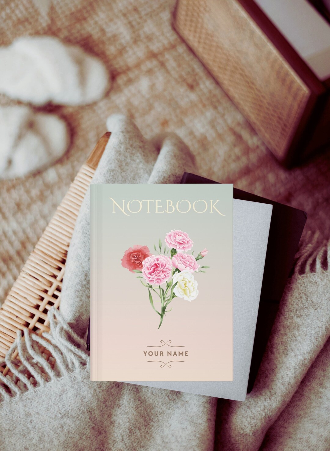 Carnation Birth Flower Journal, January Birthday Gift, Floral Hardcover ...