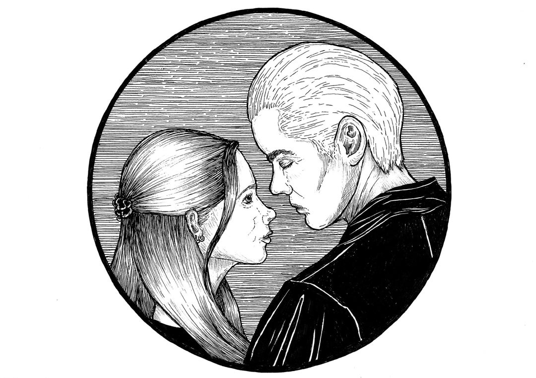 Buffy & Spike BW Downloadable Art Print Size A4 - Etsy