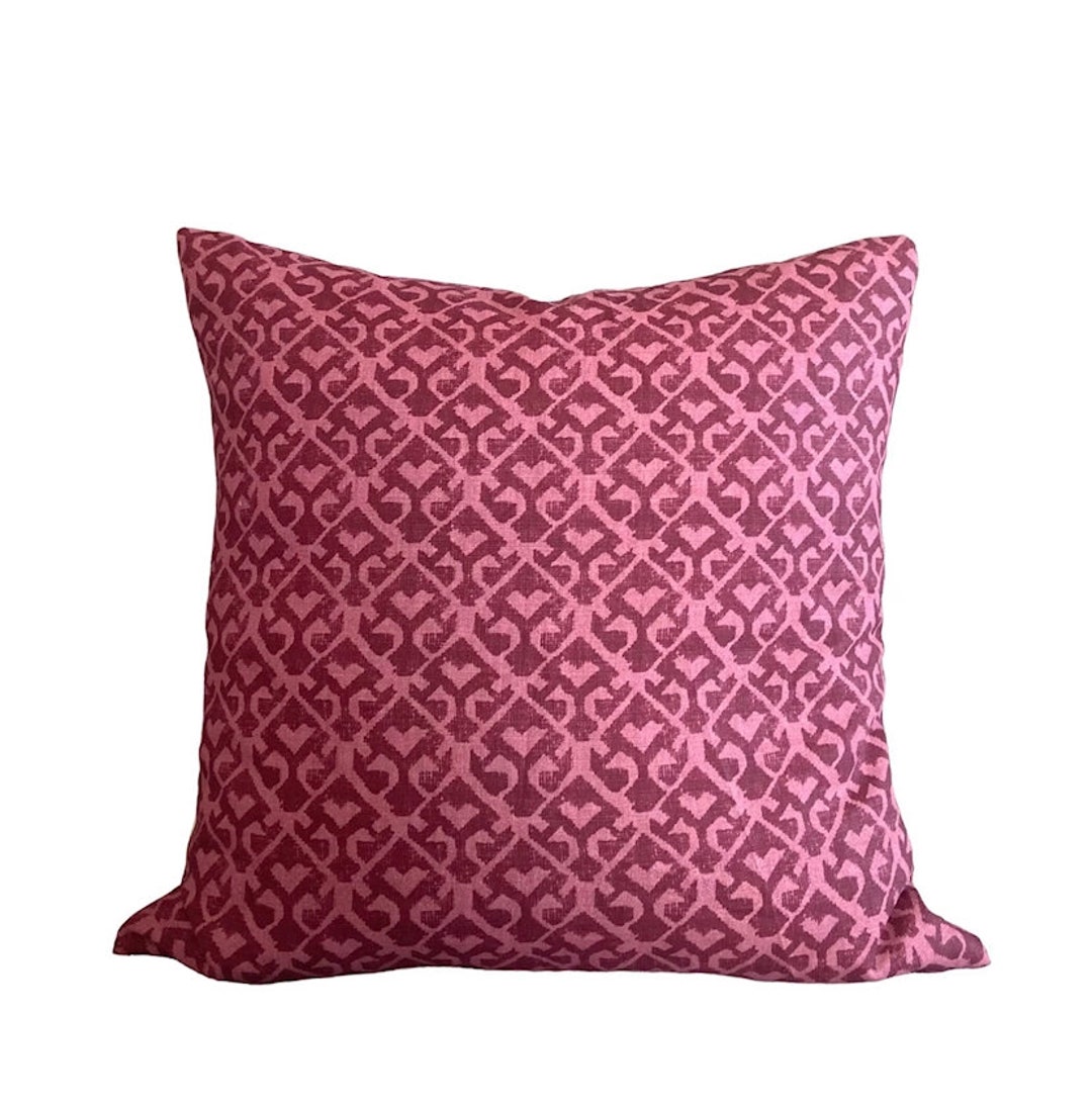 Single Sided Carolina Irving Tamar Tonal Byzantium Raspberry Pillow ...