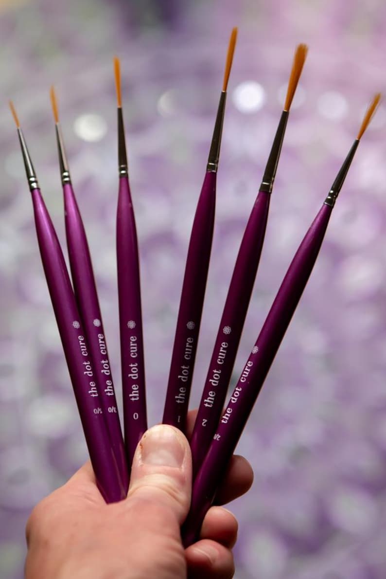 Mandala Liner Brush Set - 6pc Long Rigger Brushes for Detail, Flow, and ...