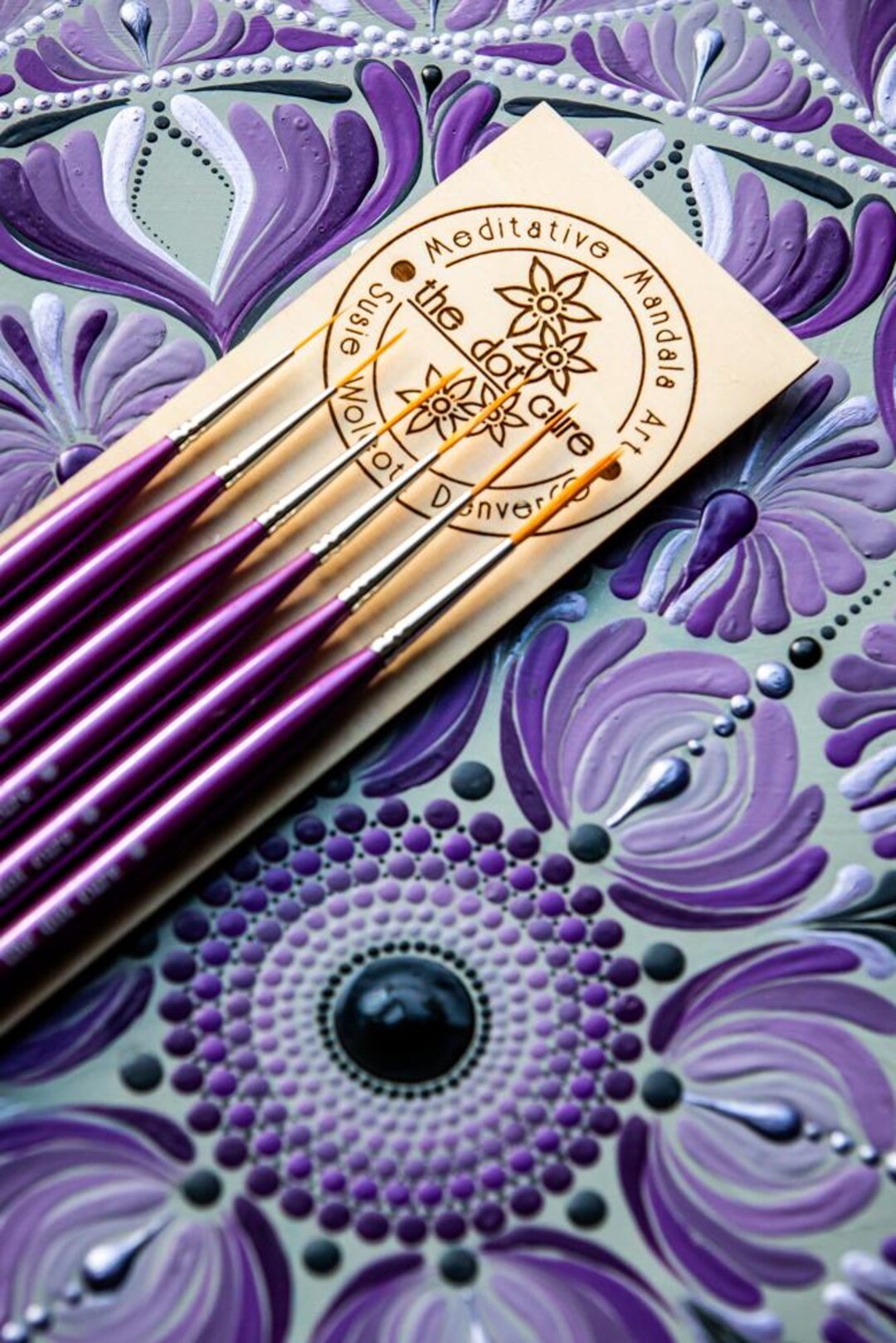Mandala Liner Brush Set - 6pc Long Rigger Brushes for Detail, Flow, and ...
