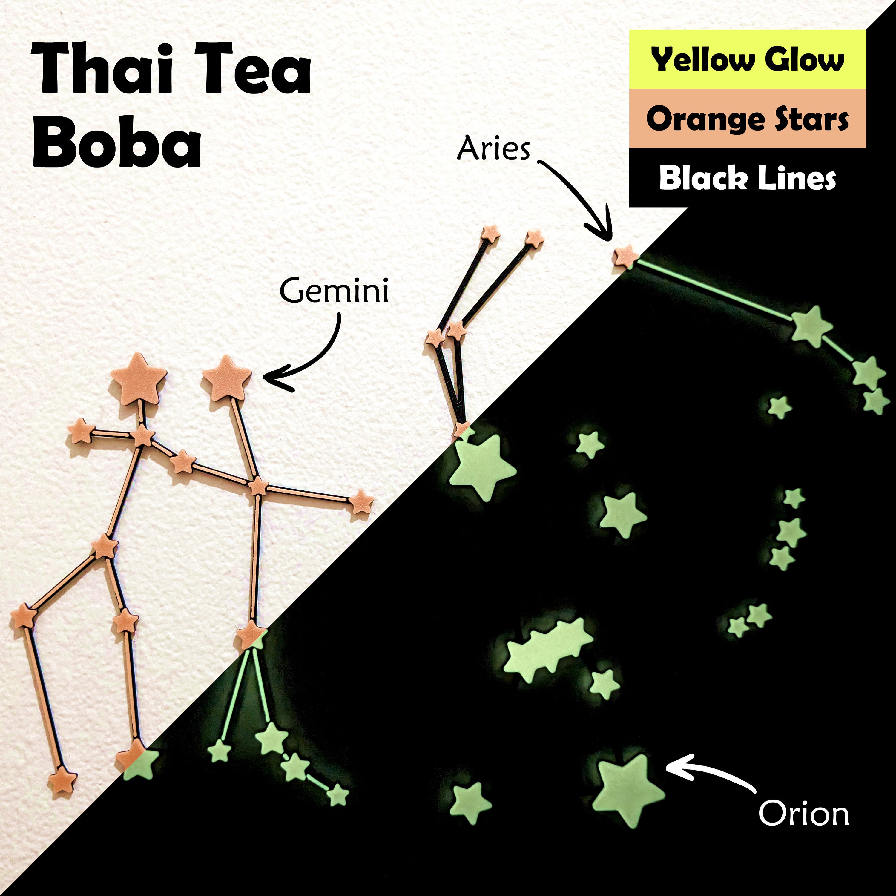 3D Glow in the Dark Star Constellation Accurate Sizing Nostalgic ...
