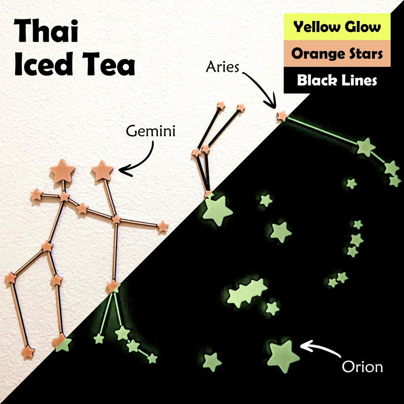 3D Glow in the Dark Star Constellation Accurate Sizing Nostalgic ...
