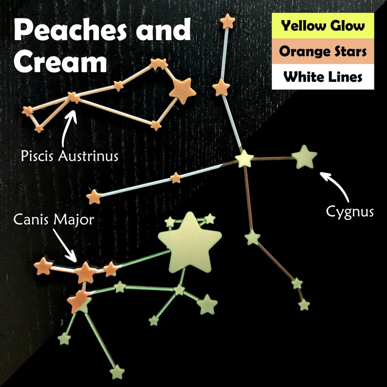 3D Glow in the Dark Star Constellation Accurate Sizing Nostalgic ...
