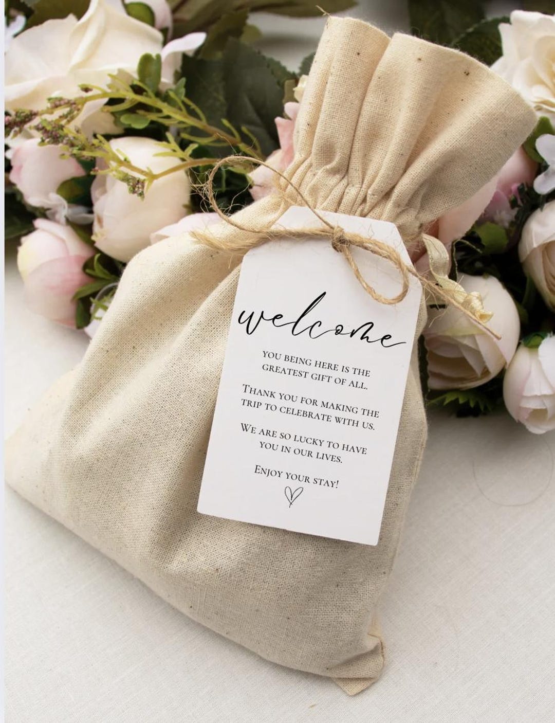 Editable Wedding Hotel Gift Bag Tags | Canva Template | Welcome Tags ...