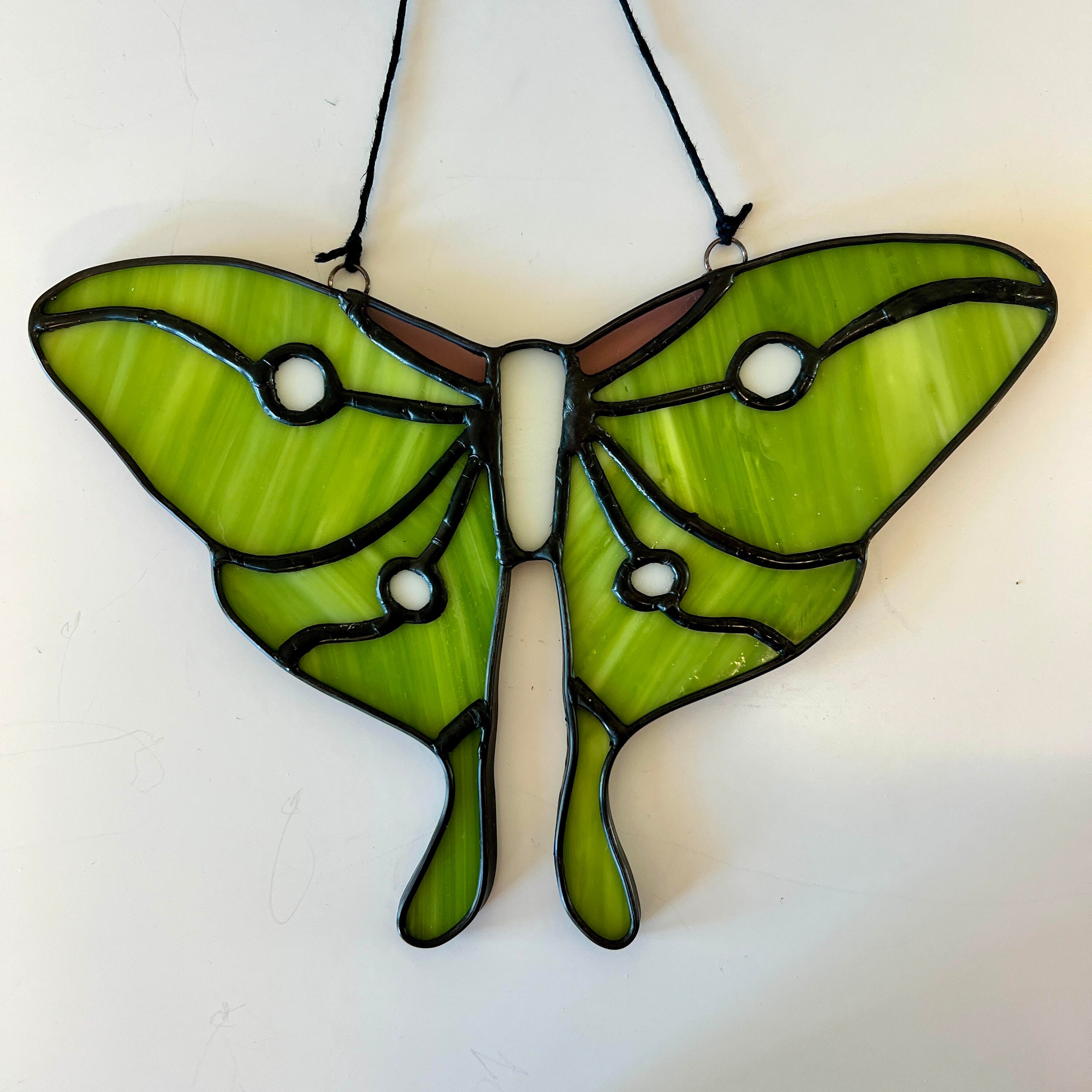 Luna Moth Stained Glass Green Glass Moth Glass Sun-catcher Window ...