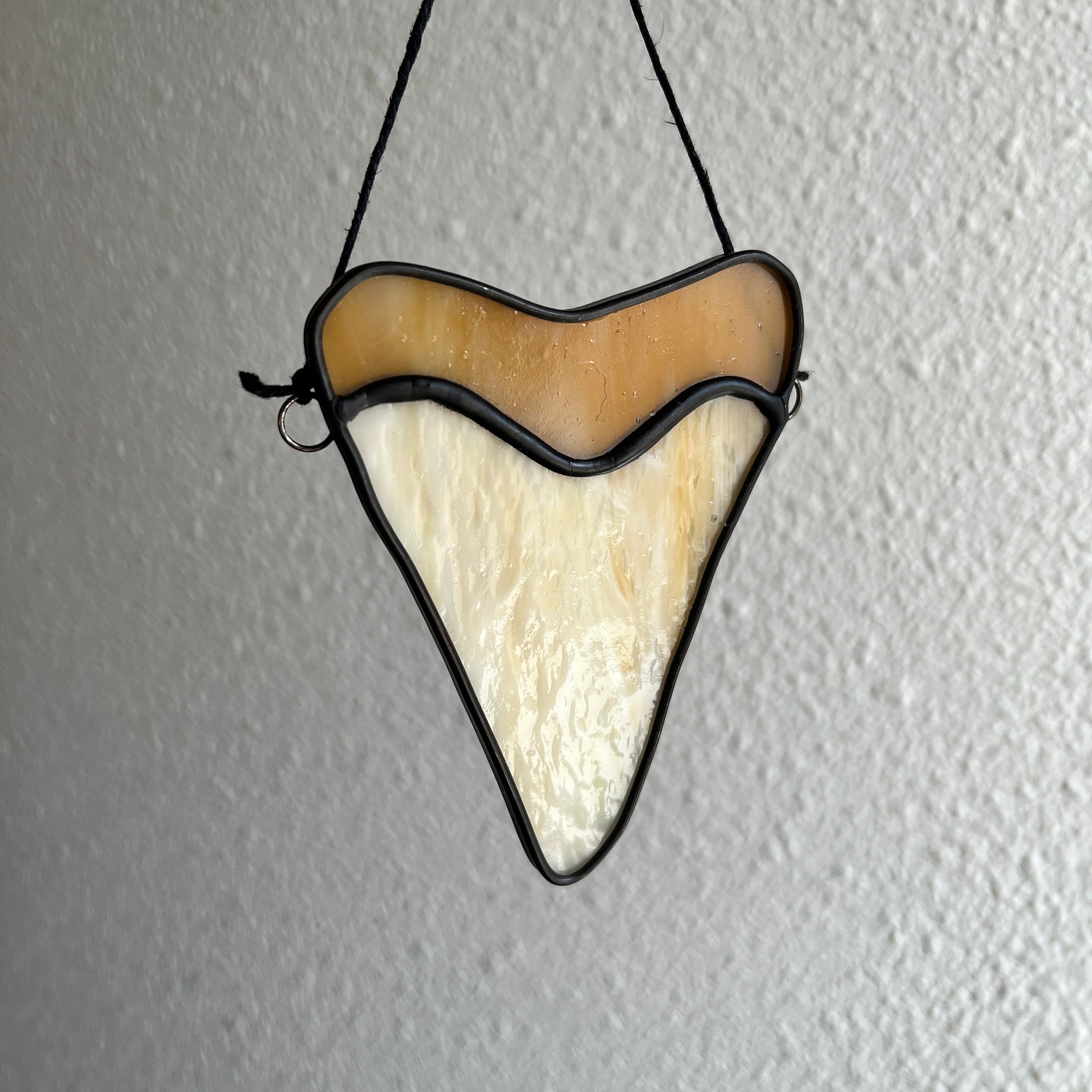 Glass Shark Tooth Stained Glass Suncatcher Beach Home Decor - Etsy