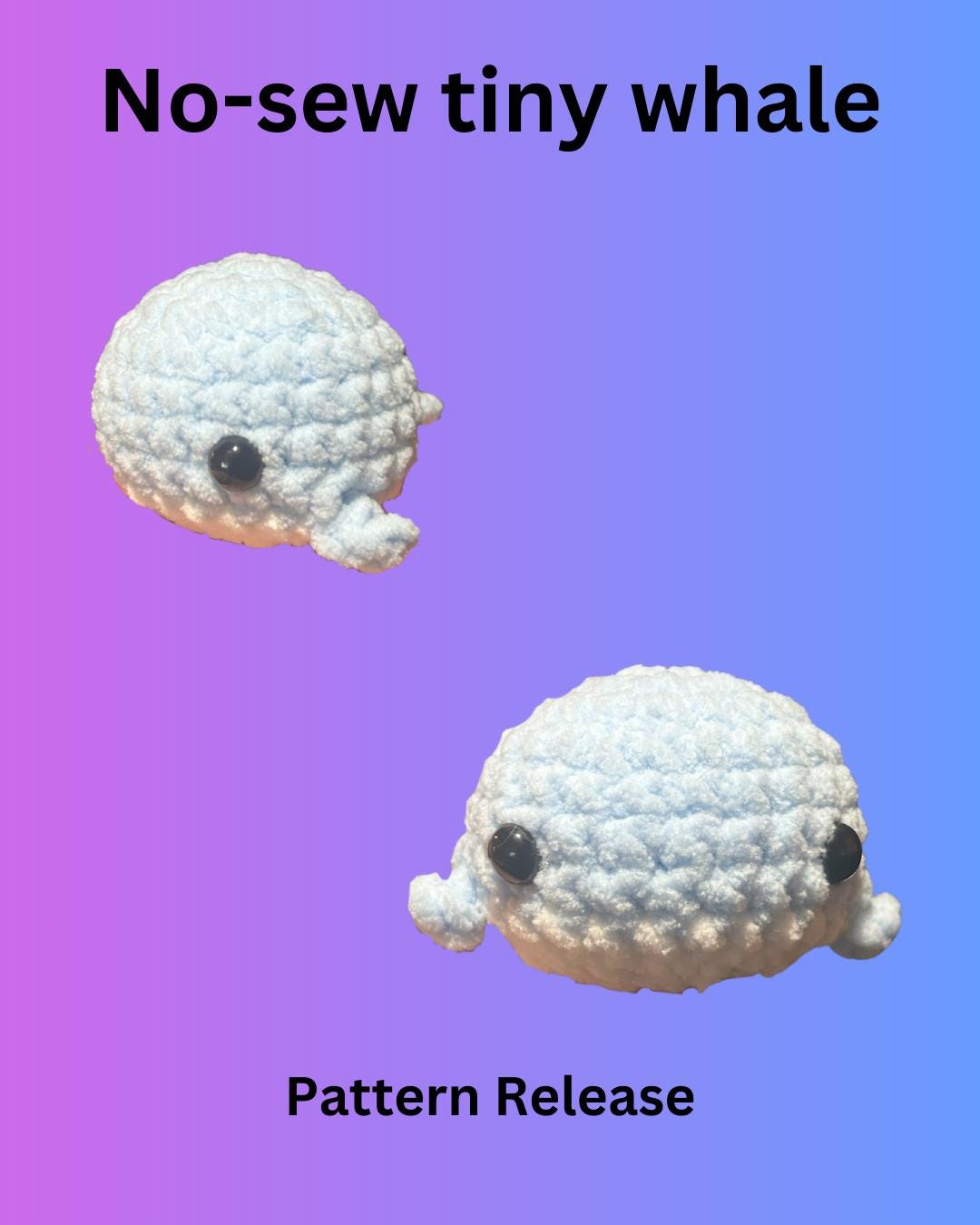 No-sew Crochet Tiny Whale - Etsy