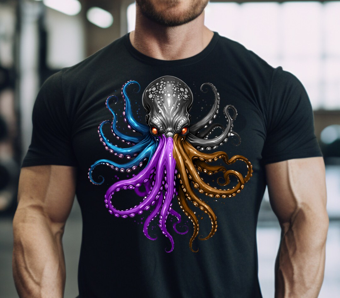 Jiu Jitsu Octopus Skull T-shirt, Hand-drawn MMA Design - Etsy