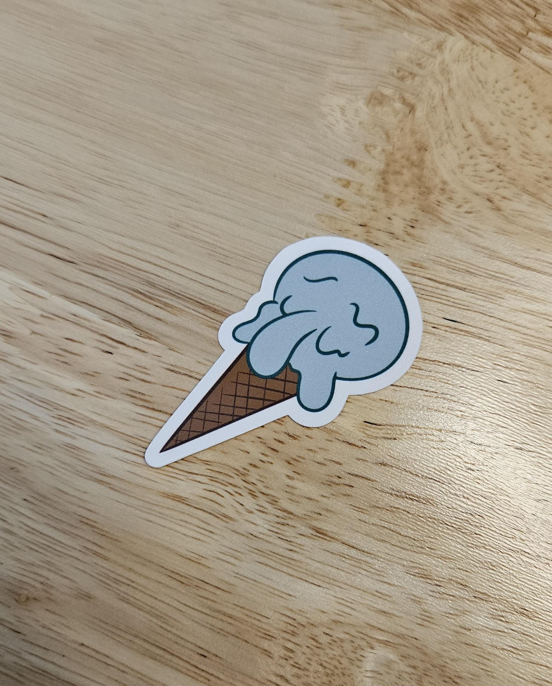 Squidward Ice Cream Sticker: Funny Cartoon Treat - Etsy