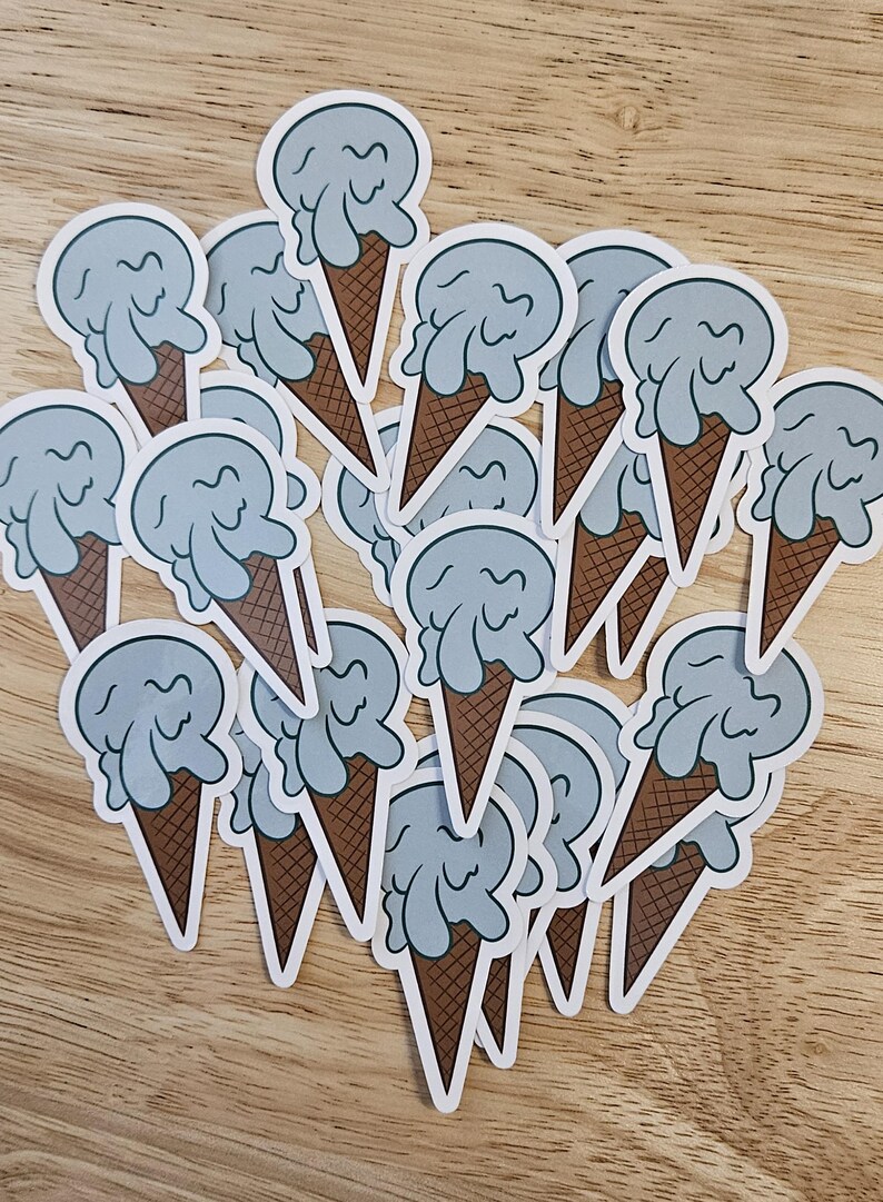 Squidward Ice Cream Sticker: Funny Cartoon Treat - Etsy