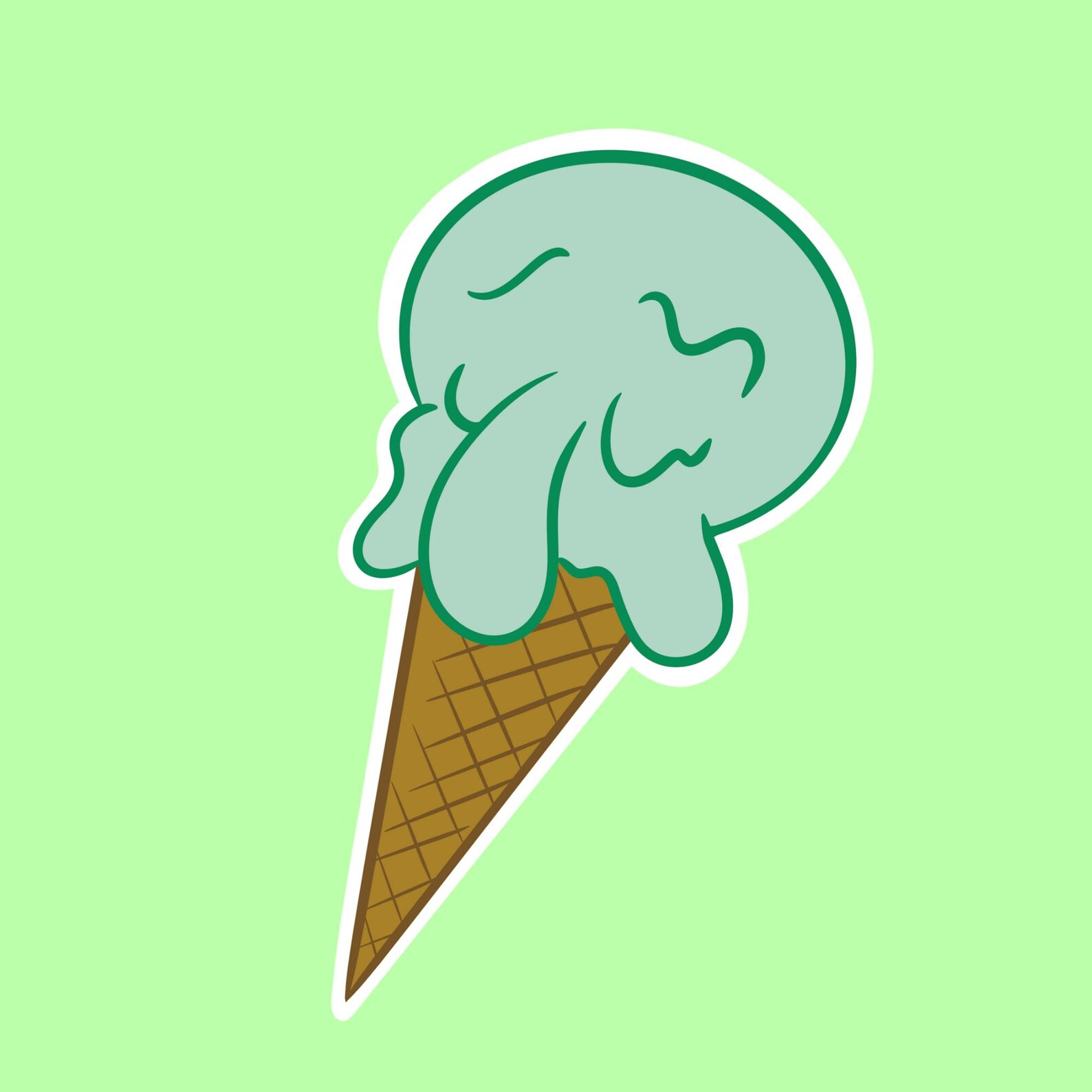 Squidward Ice Cream Sticker: Funny Cartoon Treat - Etsy