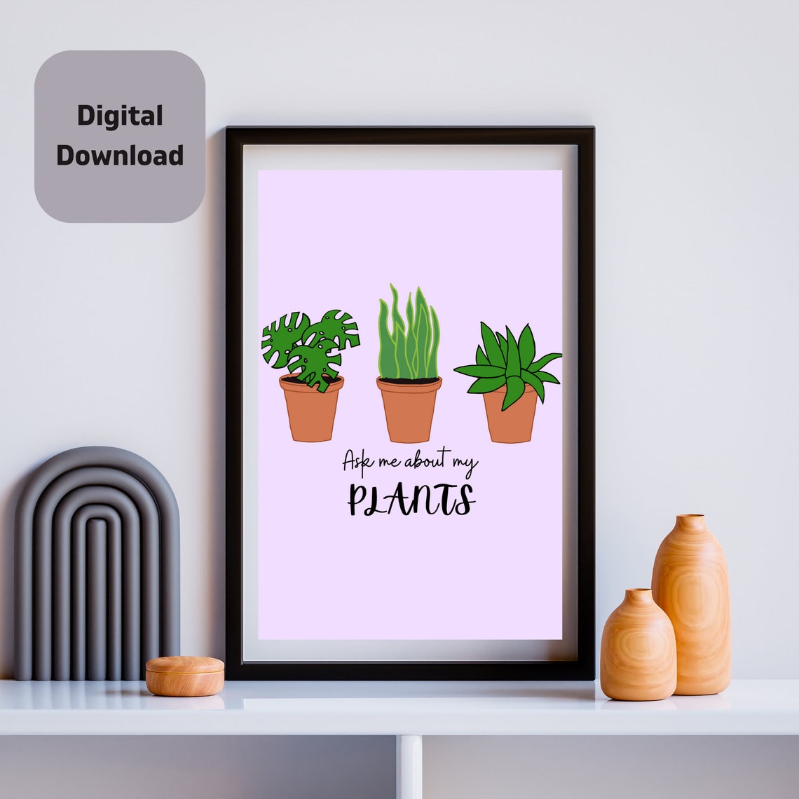 Greenery Galore: Potted Plants Digital Art Download Instant Print for ...