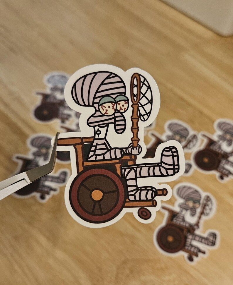 Spongebob Sticker: Squidward Jellyfishing in Wheelchair - Funny TV ...
