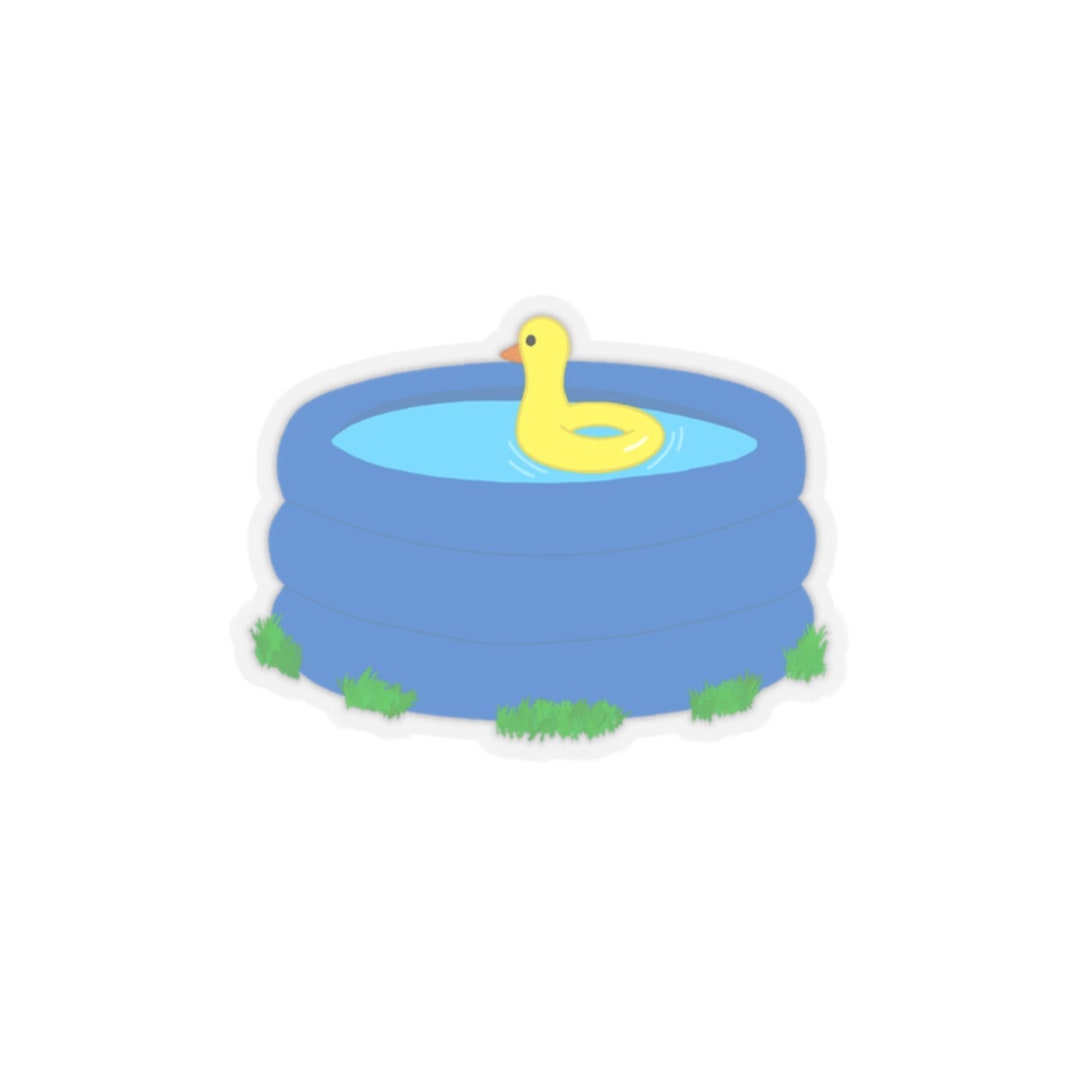 Blue Inflatable Pool With Cute Ducky Float Summer Kiss-cut Sticker - Etsy