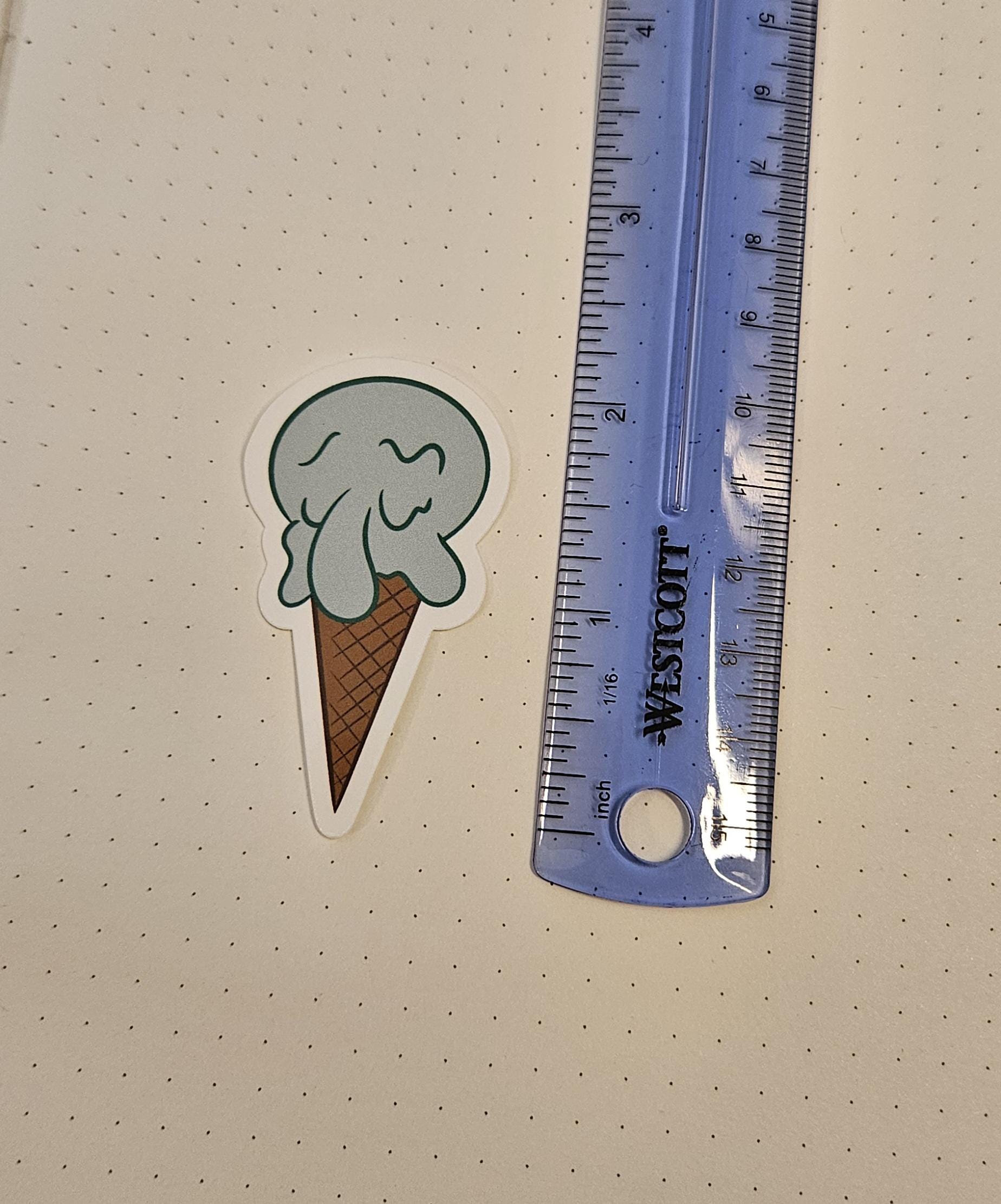 Squidward Ice Cream Sticker: Funny Cartoon Treat - Etsy