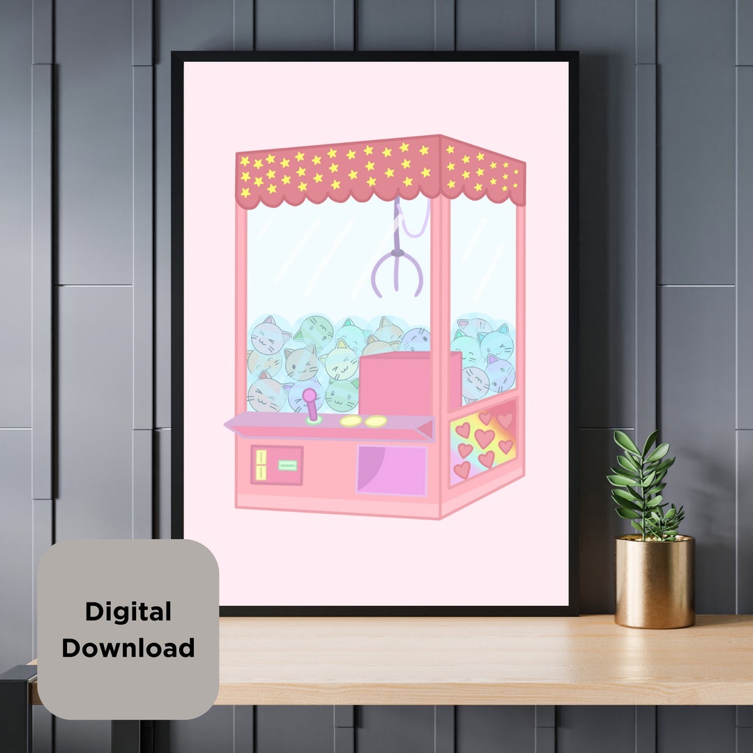 Kitty Cat Claw Machine Cute Kawaii Wall Decor With Pretty Pastels for ...