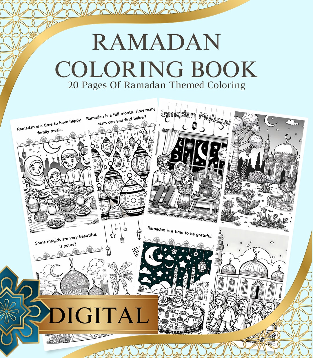 Ramadan Activity Book for Ramadan Digital Download Kids Coloring Book ...
