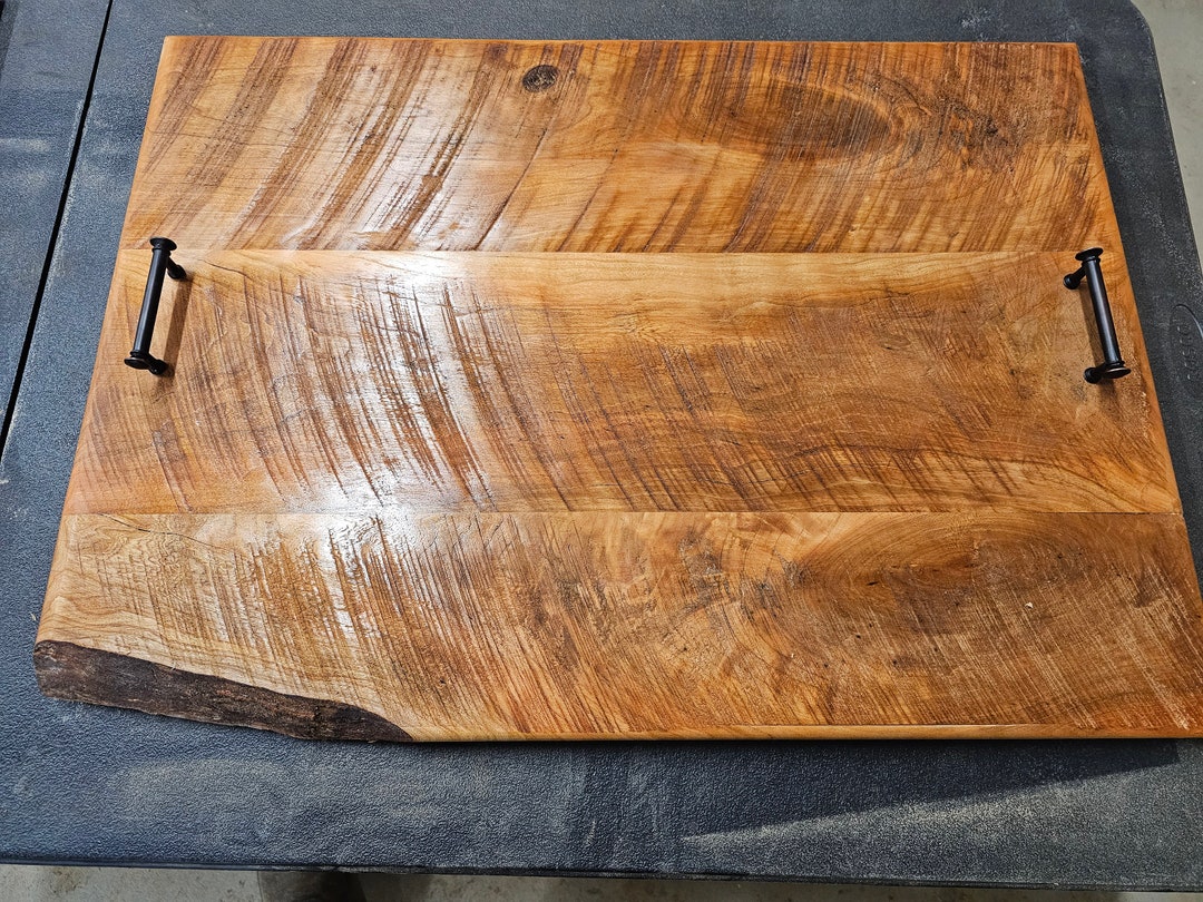 Reclaimed Wood Live Edge Noodle Board, Cutting Board Serving Tray - Etsy
