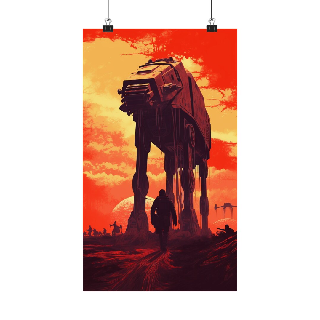 Starwars Inspired Poster L Star Wars Art L Home Decor L Wall Art L ATAT ...