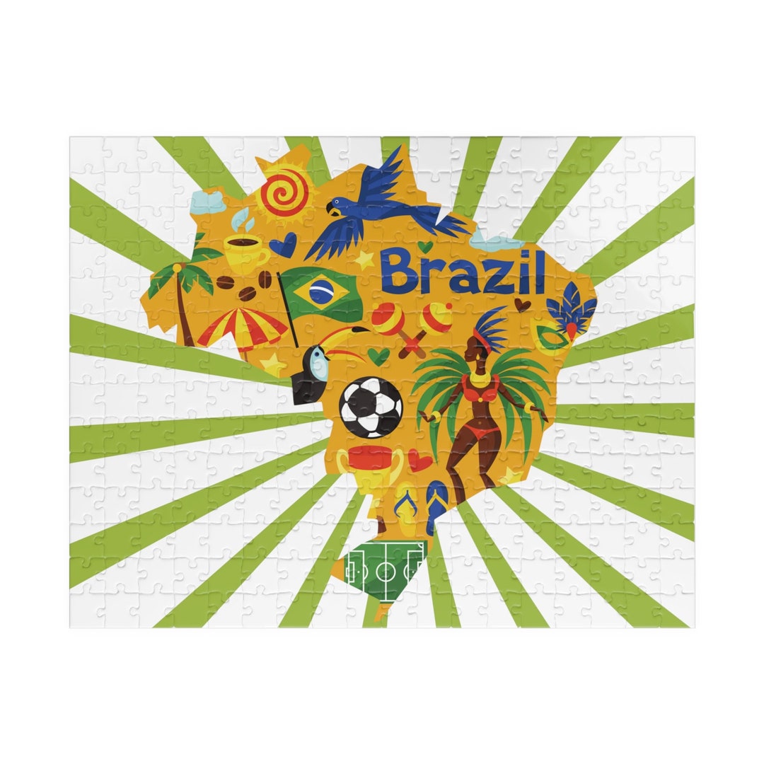 Brazil Map Jigsaw Puzzle for Kids and Adults Cute Presents for Kids and ...