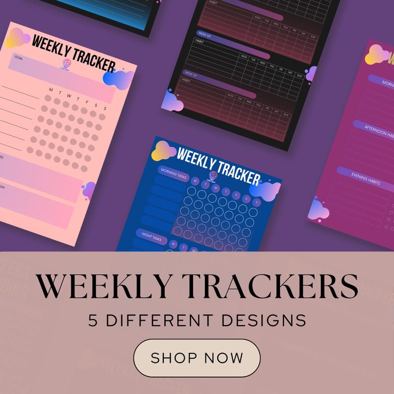 Habit Tracker Template Bundle: Digital Daily/weekly/monthly Goals ...