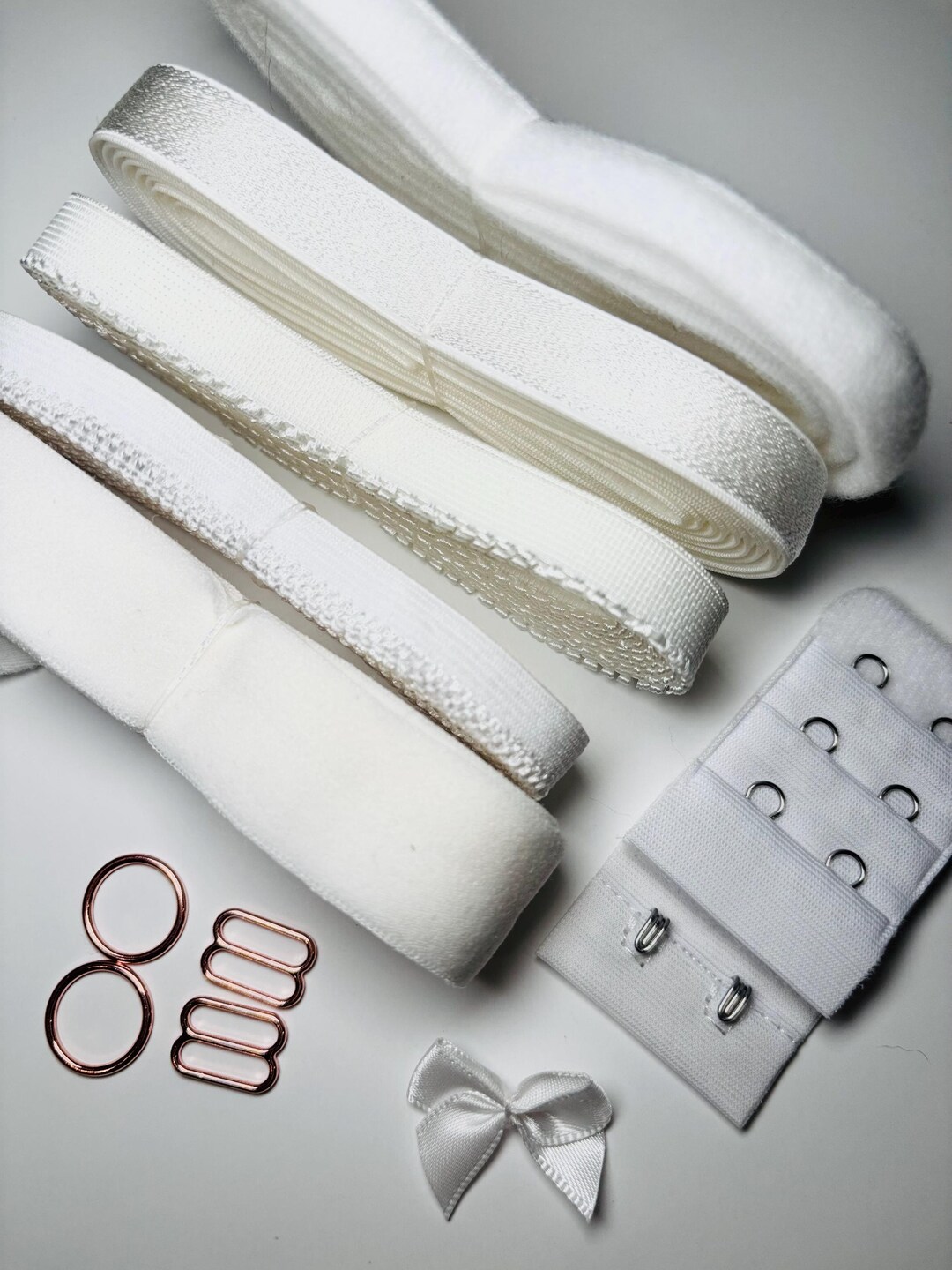 White Lingerie Elastic Kit, Soft Stretch Elastic Set for Bra & Panty ...
