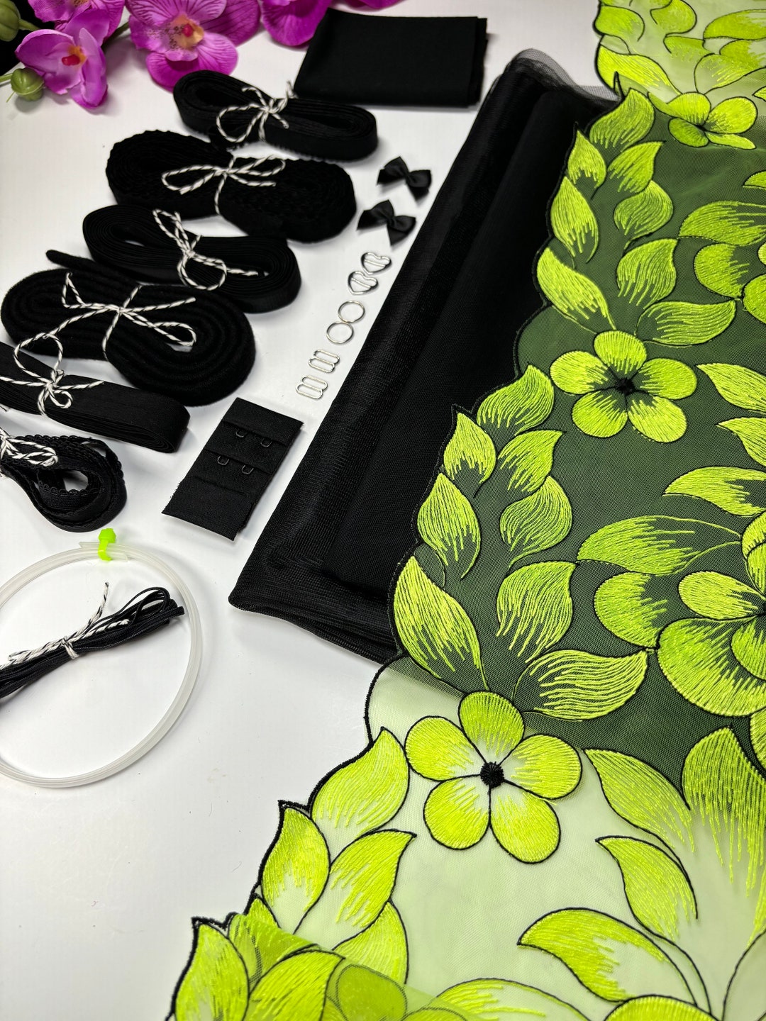 Bra Making Kit, Bralette Kit, Bra and Panties Kit, Lace and Mesh Bra ...