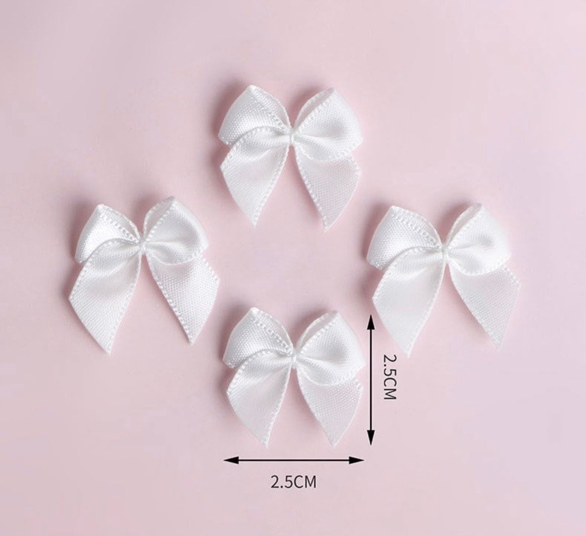 1/25 Mm Small Satin Bows Set of 3, Premium Tiny Sewing on Satin Ribbon ...