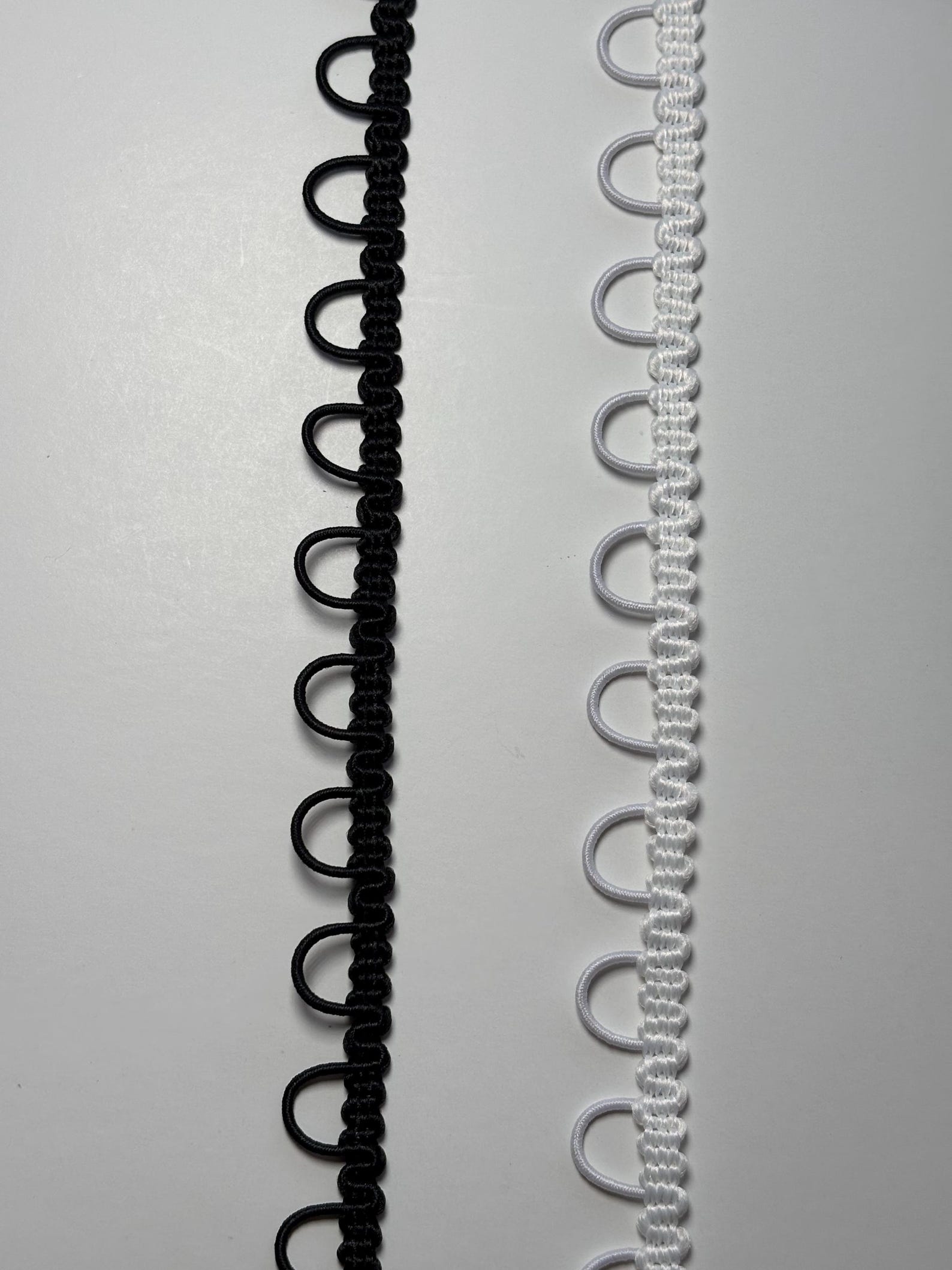 Elastic Button Loop Trim, Black & White Loop, Sewing Notion for Bridal ...